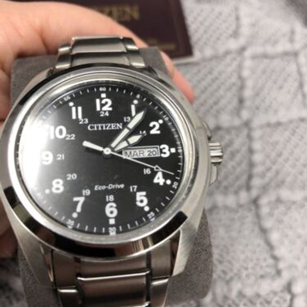 Citizen Men's Watch AW0050-82E Eco-Drive Black Dial Day Date Stainless ...