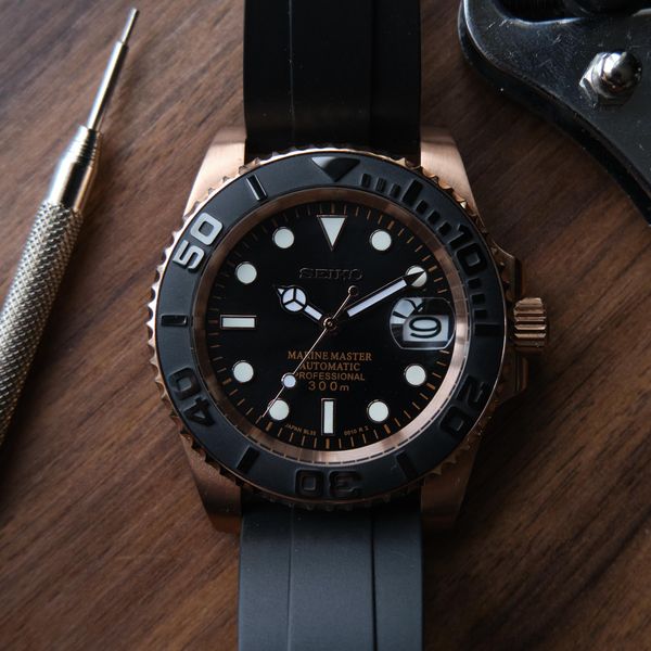 [WTS] Custom built watch with automatic Seiko NH35 movement - rose gold ...