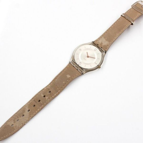 RARE Vintage 2002 Swatch DESIERTO PERDIDO SFF107 SKIN Thin Watch Tan ...