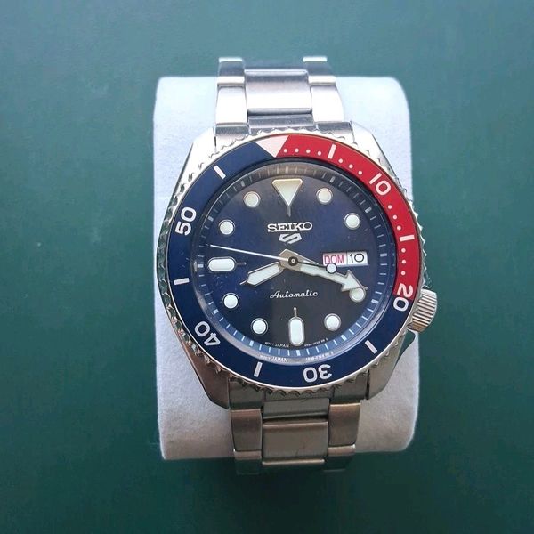 SEIKO 5 Sports Blue Men's Watch SRPD53 BLUE RED PEPSI DIAL ...
