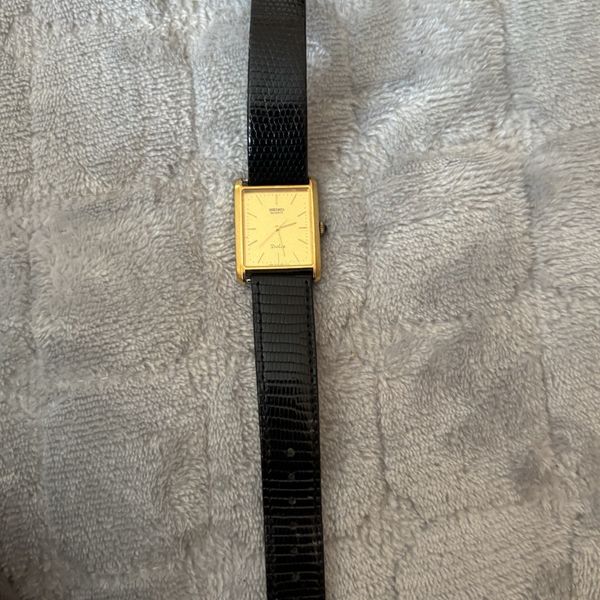Vintage 1982 EXCELLENT Seiko Dolce 6030-5510 Gold Tank Quartz Men's Watch Lizard | WatchCharts ...