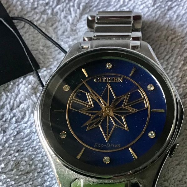 Citizen Captain Marvel Eco-Drive Crystal Blue Dial 37 mm Watch EM0596 ...
