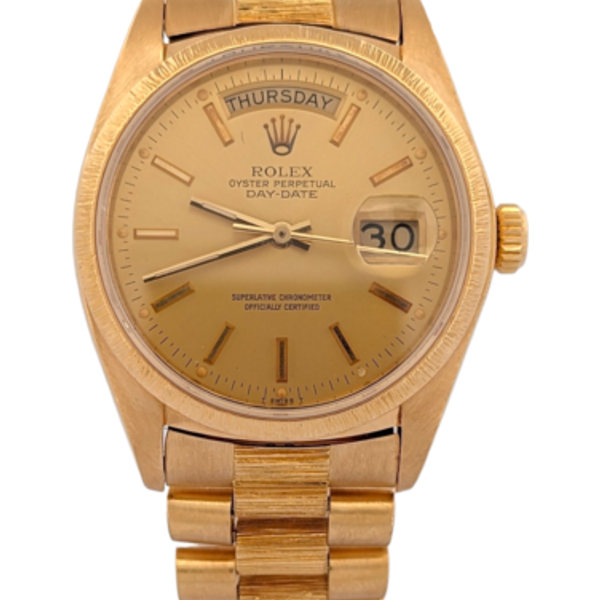 Rolex Day-Date Bark 36mm President Champagne 18K Yellow Gold 18078 ...