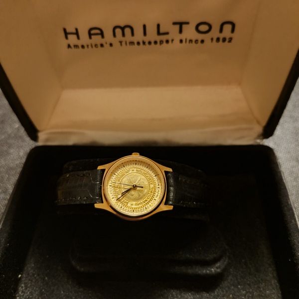 Vintage Woman's Hamilton art craft quartz wrist watch Sheet metal ...