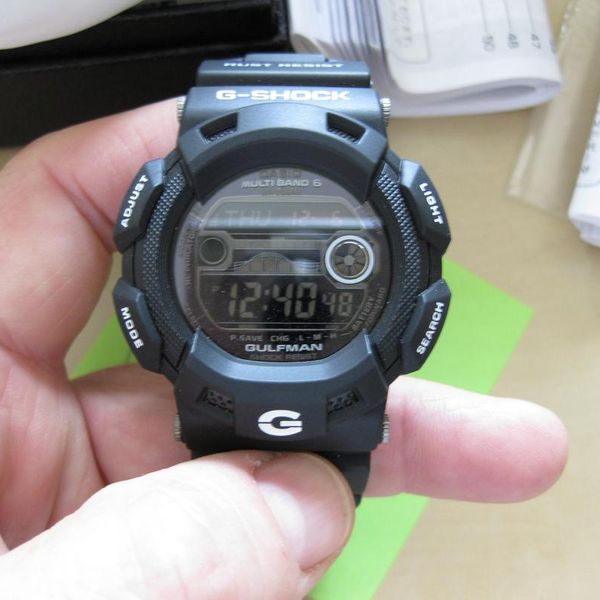 G shock BNIB JDM Titanium solar atomic Gulfman GW 9110 all black model ...