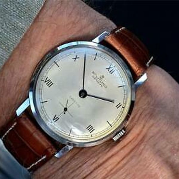 MEN'S OVERSIZE 1953 BREITLING CADETTE CASE 1356 - ORIG ROMAN DIAL ...