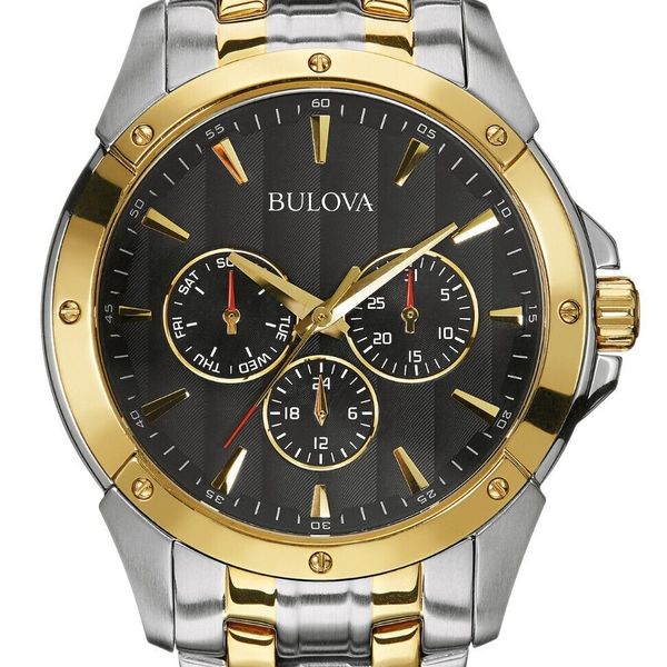Bulova Men's Quartz Chronograph Silver Gold Watch 43MM 98C120 ...