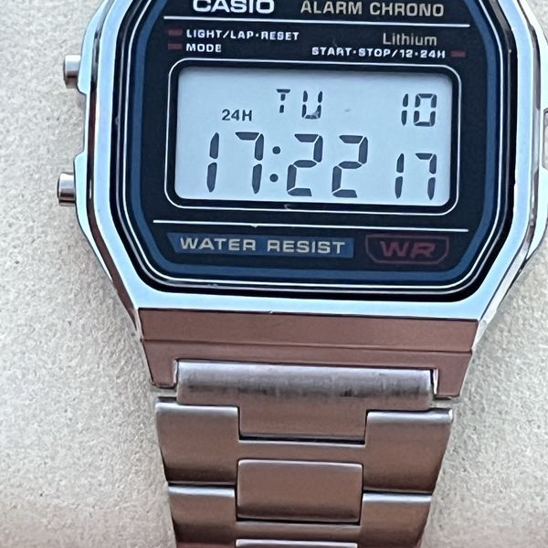 Vintage 80â s Casio Digital Watch A158W Stainless Steel Unisex Retro ...