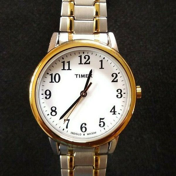 Timex Women's Watch Easy Reader Indiglo TW2P78700 Silver Gold 2-Tone ...