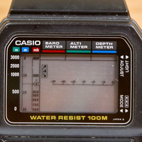 Vintage CASIO Digital Barometer BM-100WJ 560 Watch FOR PARTS OR REPAIR ...