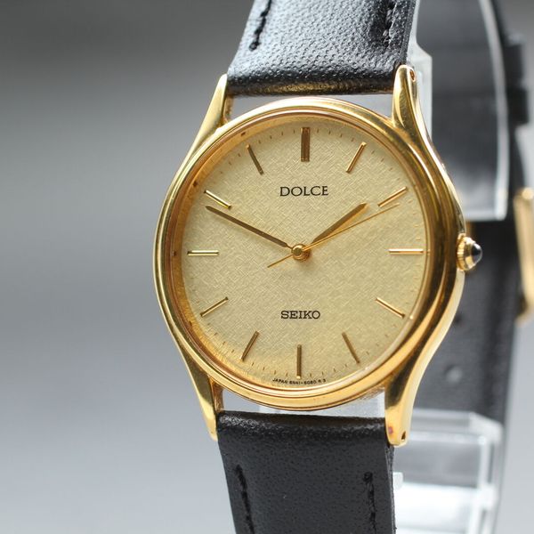 [Near MINT] Vintage SEIKO Dolce 8N41-6060 31mm Gold Dial Quartz Men's Watch | WatchCharts ...