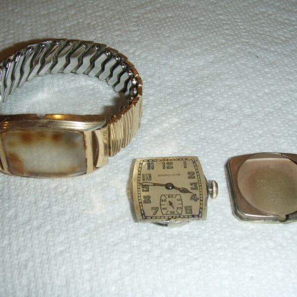 vintage HAMILTON 17 jewels 987-F movement 14K Gold Filled tank art deco ...