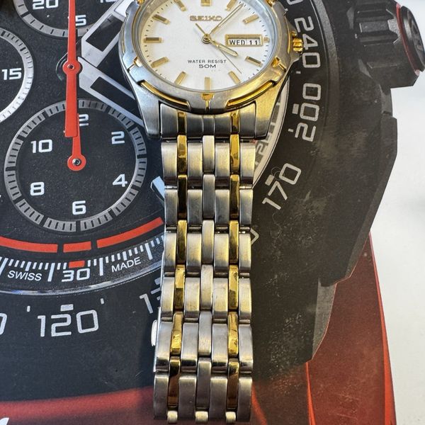 Men's Vintage Seiko Silver + Gold Tone Day + Date Watch V743-8B29 Fully Working | WatchCharts ...