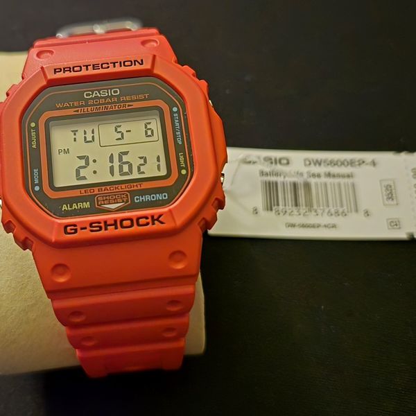 Casio G-Shock Digital 5600 Series Digital Dial Red Men's Watch DW5600EP ...