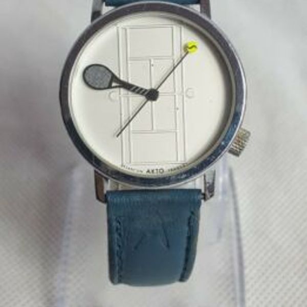 Beautiful Akto Tennis Themed Quartz Watch With Racket And Ball As Hands ...