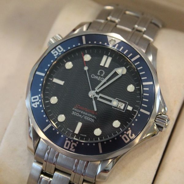 Omega Seamaster Pro 300M 2221.80 Full Size 41mm Blue Dial Bond Quartz ...