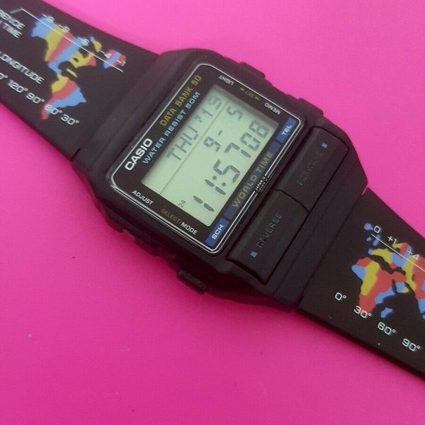 Vintage Casio DB-55W DATA BANK-50 Module-675 Mens Watch from 1985 ...