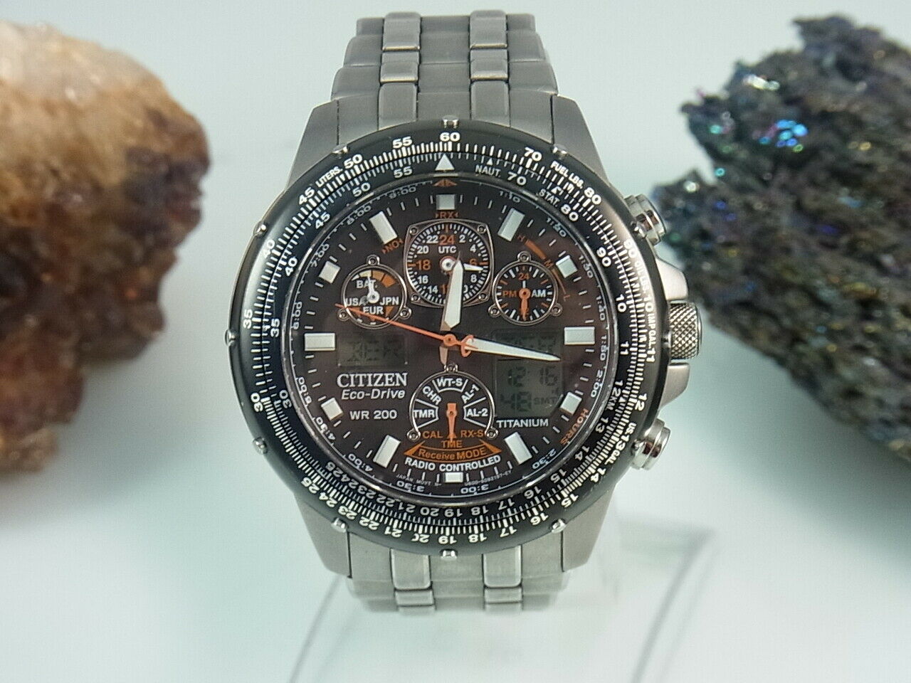 Citizen Promaster Sky Eco Drive Titanium Radio Clock Solar Mens Watch ...