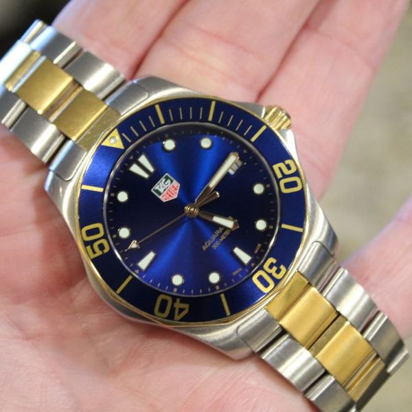 Tag Heuer WAB1120.BB0802 Blue Two-Tone Aquaracer 38mm Quartz - Poor Man ...