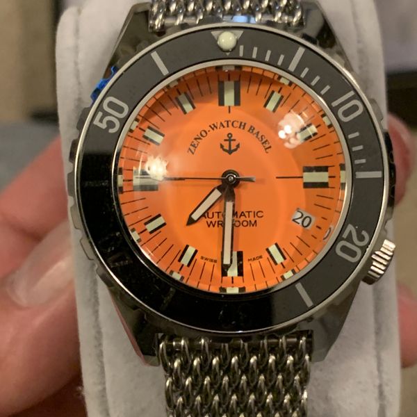 [$450 USD] Zeno orange face dial 300mm on mesh bracelet | WatchCharts ...