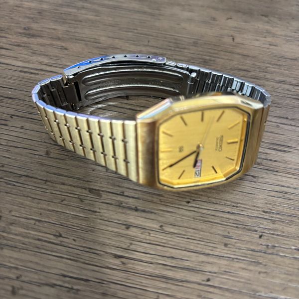 VTG Seiko SQ Watch Men 31mm Gold Dial Gold Tone Octagon 8123-5189 Needs Battery | WatchCharts ...