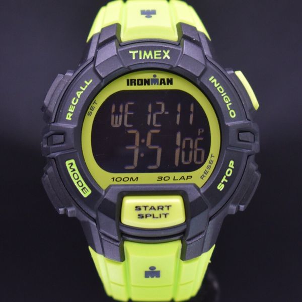 TIMEX Ironman Watch Men 30 Years Green Black 30 Lap Indiglo 100m NEW ...