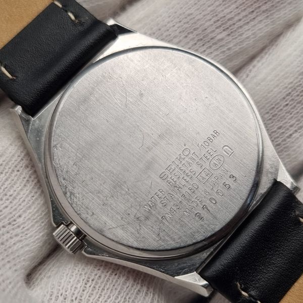 Seiko Spirit Quartz July 2002 7N43-7180 JDM Vintage Watch Silver Kanji ...