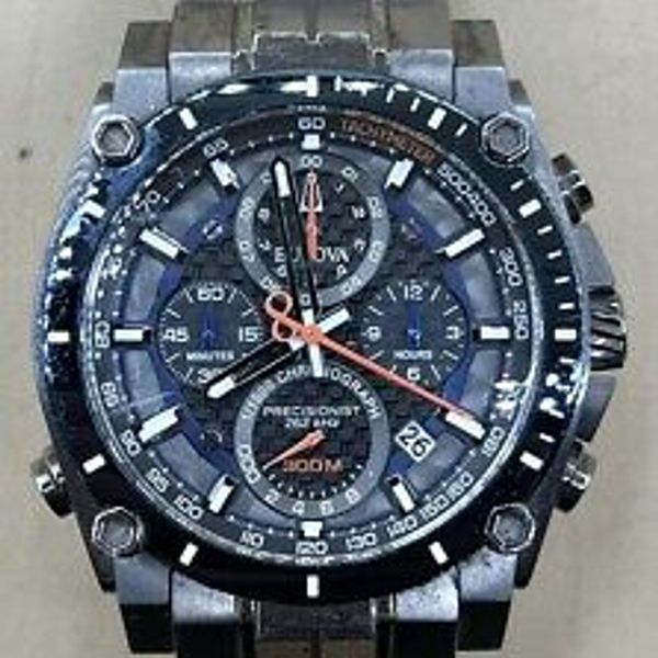 BULOVA 98B343 PRECISIONIST MEN'S CHRONOGRAPH STAINLESS STEEL WATCH ...