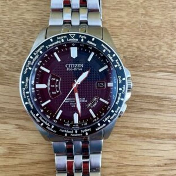 Citizen Eco Drive Solar Powered Titanium Watch H145 - World Time Auto ...