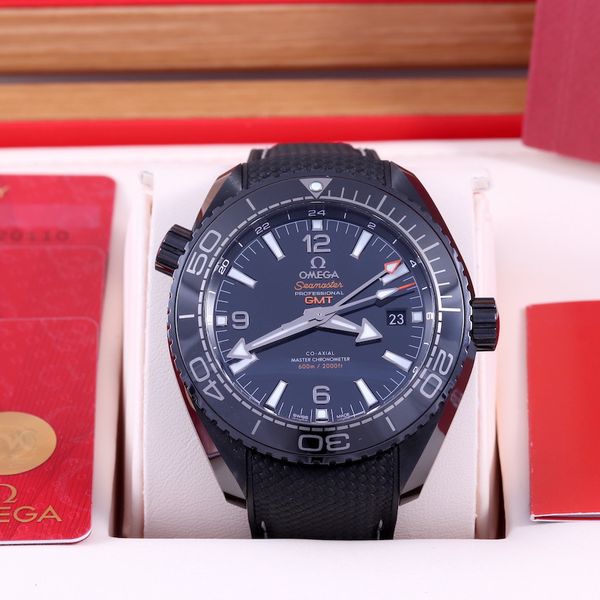 FSOT: Omega Seamaster Planet Ocean 600M GMT Deep Black Ceramic 215.92 ...