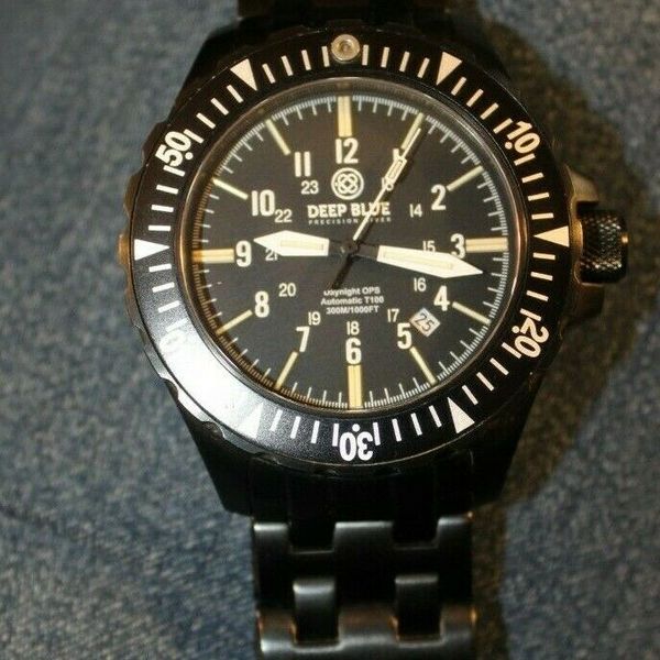 DEEP BLUE Precision Diver Automatic 1000FT 300M Stainless Steel Watch ...