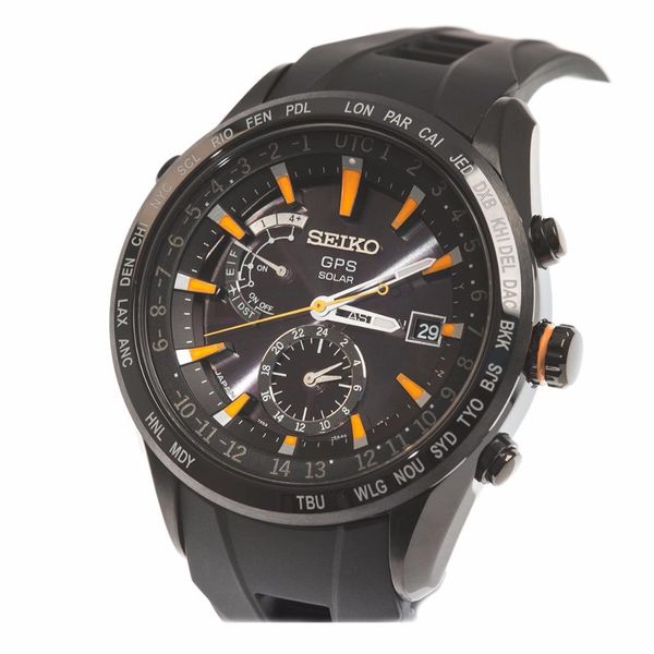 FS: New Astron GPS Solar Black PVD, Orange Accents | SAST025G ...