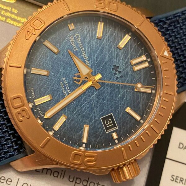 Christopher Ward C60 Trident Bronze Raw. 40mm Automatic, Hybrid Strap ...