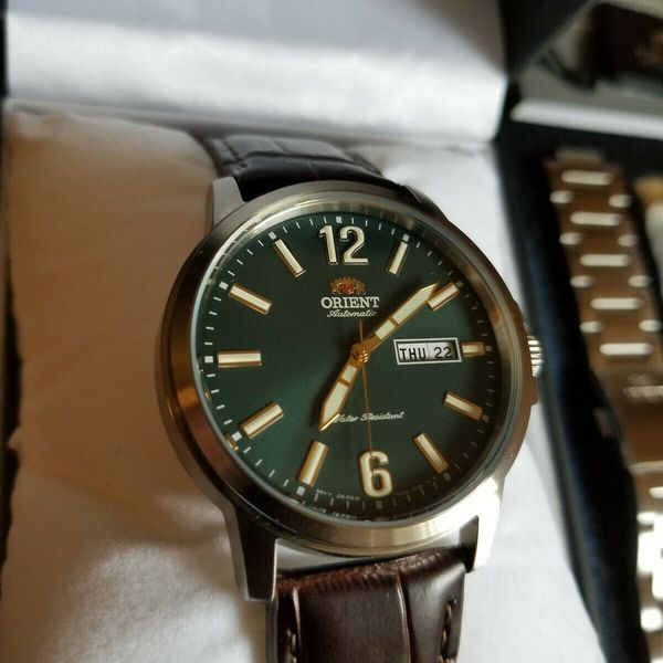 Orient Commuter Automatic Watch Green RA-AA0C06E19B & Steel Bracelet ...