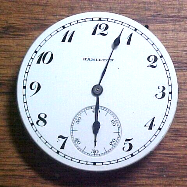 Hamilton 16S 21J 992 Second Model Open Face Lever Set Nickel Movement ...