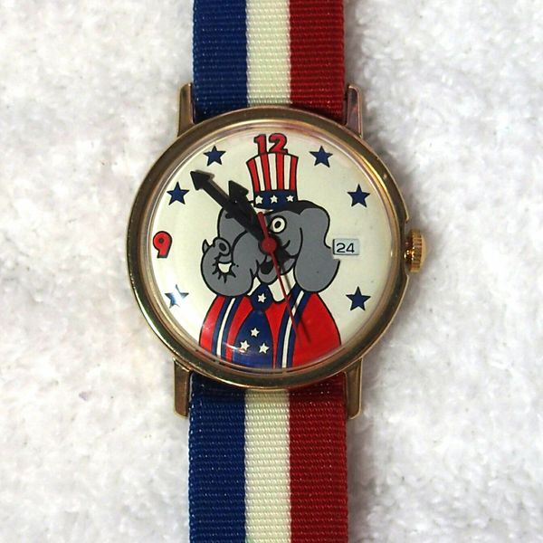 Vintage Timex wind-up Republican Political Character Watch Kodak ...