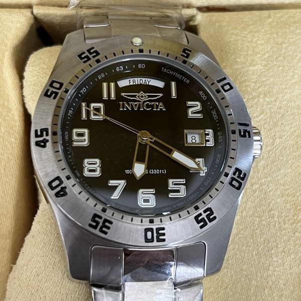 Invicta 5250 Watch Black Face Stainless Steel Vintage New Old Stock ...