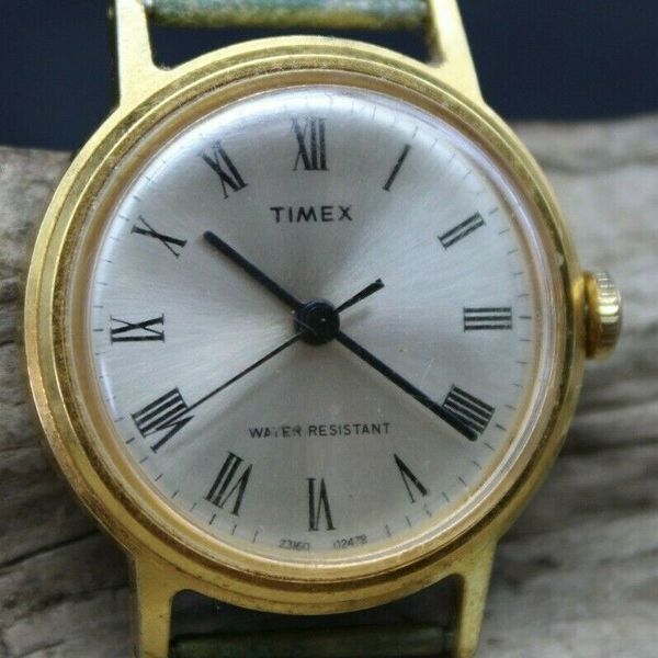 VINTAGE TIMEX WRIST WATCH 23160 02478 ROMAN NUMERALS 30.6mm RUNNING ...
