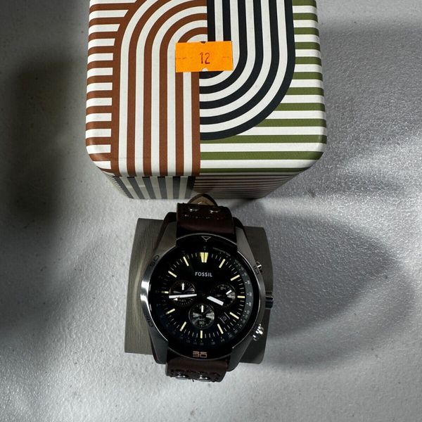 Fossil Coachman Chronograph 45 mm Stainless steel case with Brown ...