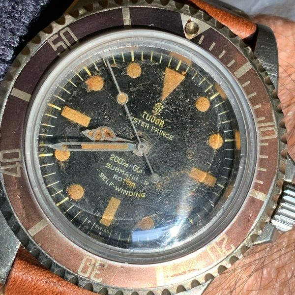 Vintage Tudor Rolex Submariner Military Tropical Gilt Dial 7016/0 Cal ...