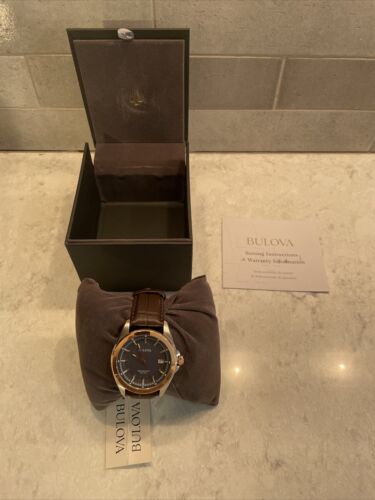 New Bulova Men's UHF Precisionist Quartz Rose Gold Case 98B267 ...