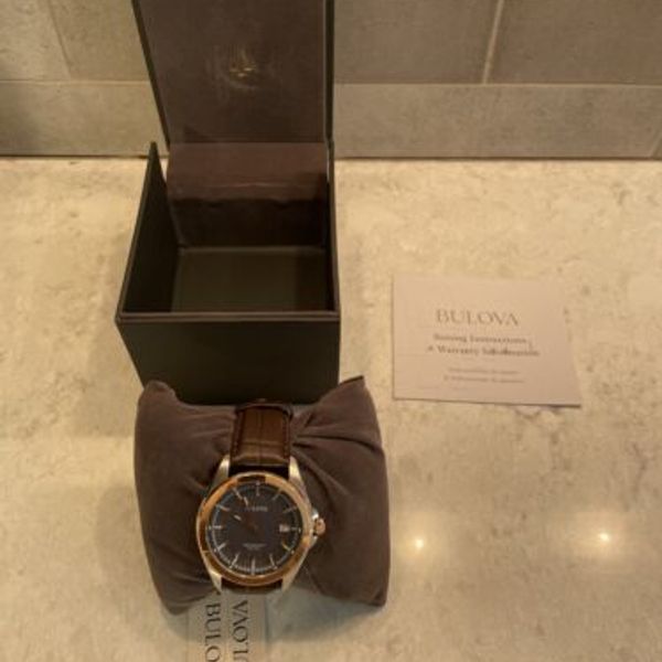 New Bulova Men's UHF Precisionist Quartz Rose Gold Case 98B267 ...