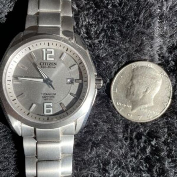 CITIZEN ECO DRIVE TITANIUM SAPPHIRE WR-100 WRIST E111-S068461 Silver ...