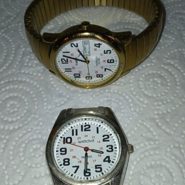 Timex /Watch-It Men's Day Date + Military Time Wrist Watches ...