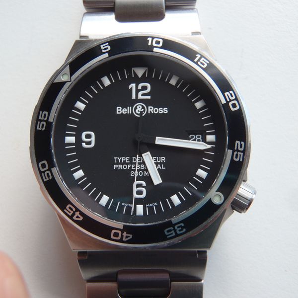 sold: Bell & Ross Type Demineur Black Dial on Stainless Steel Bracelet ...