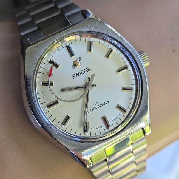 Vintage ENICAR men's manual wind watch Rocket second hand AR-160 swiss ...