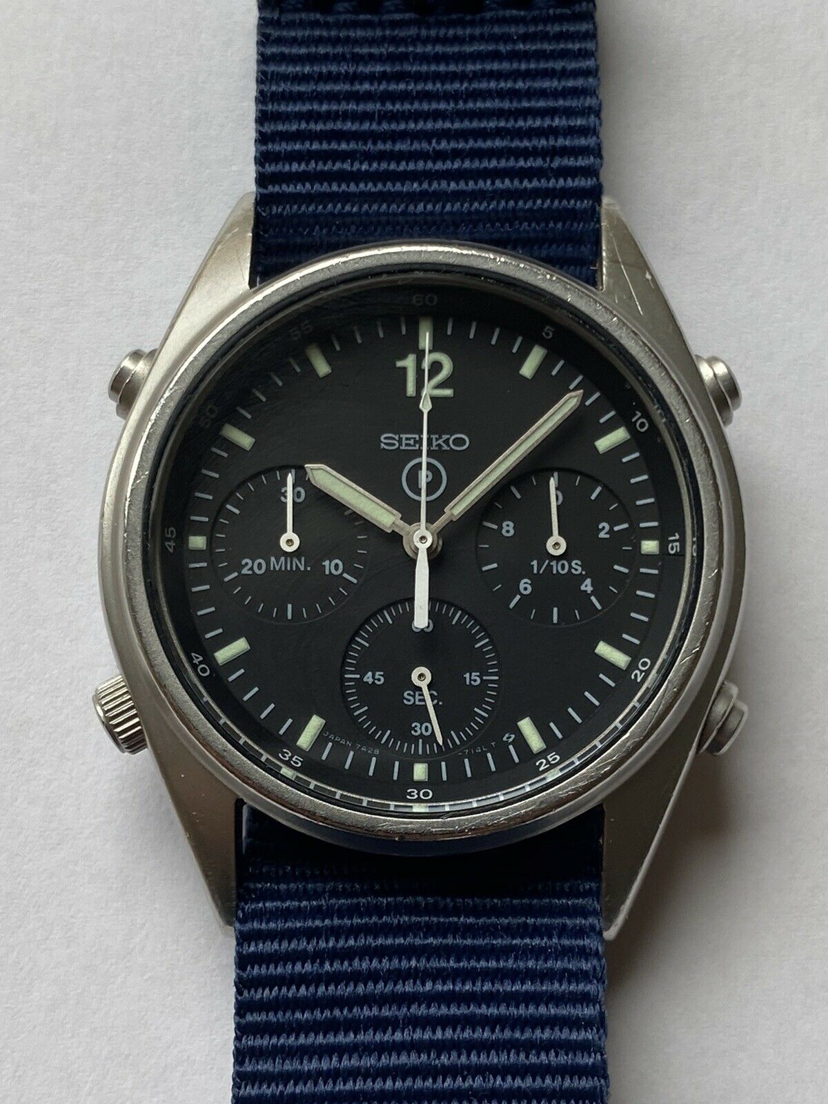 Vintage 1988 Seiko Gen 1 Mens Military RAF Pilots Chronograph Watch ...