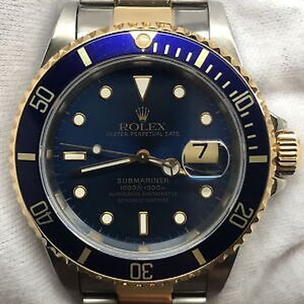 Rolex Submariner Date 16613 Blue Dial Automatic Men's Watch ...