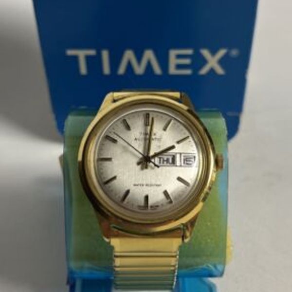 Vintage 70s Timex Automatic Day Date 37mm Menâ s Gold Tone Watch in ...