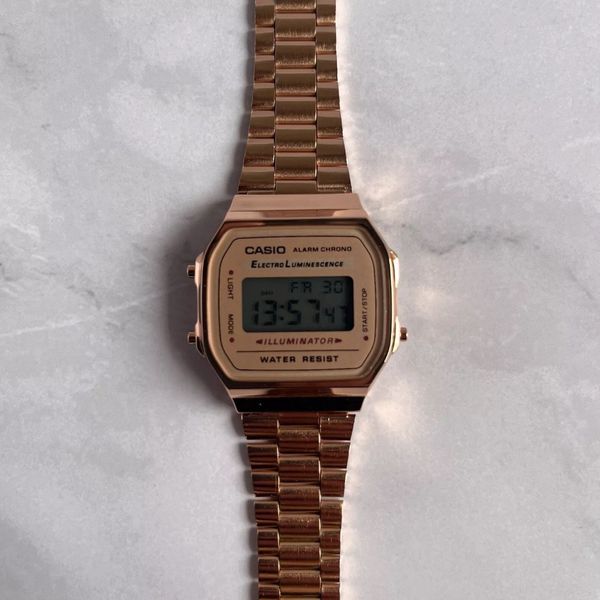 Casio Vintage A168 A168W Rose Gold Band Men Women Square Digital Watch ...